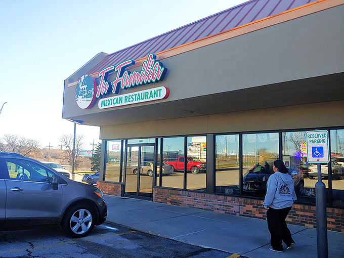 Tu Familia's distinctive copper-toned roof catches the eye like a sunset over the prairie. A beacon of culinary promise in Omaha's dining landscape. 