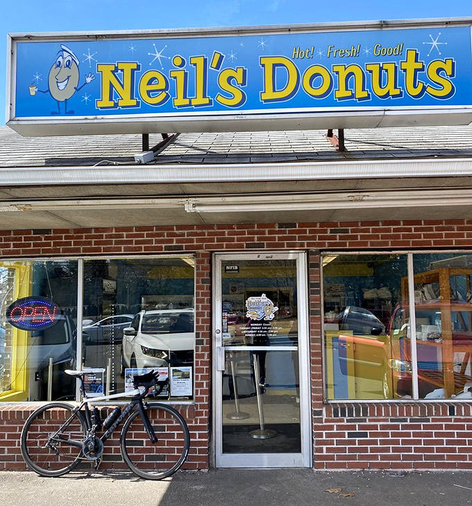 The unassuming brick exterior of Neil's Donuts hides a world of sugary wonders within. Connecticut's donut pilgrimage begins here.