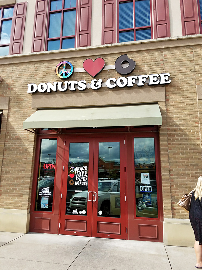 The groovy storefront beckons with its peace sign, heart, and donut logo&mdash;a psychedelic promise of sweet treats that would make Woodstock attendees proud.