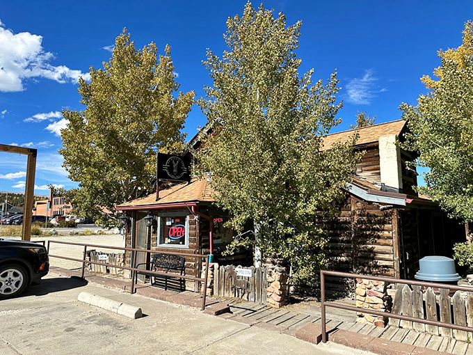 The log cabin charm of Mr. Burro Cafe beckons hungry travelers like a mountain mirage, promising breakfast salvation at 10,000 feet.