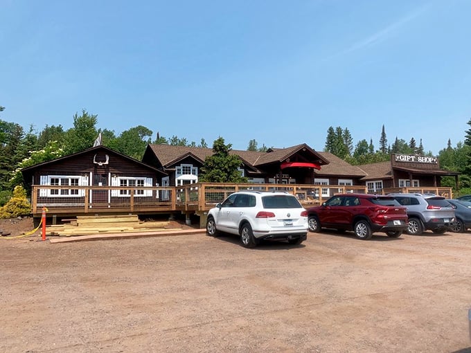 The North Shore's wooden welcome mat beckons with rustic charm. Those timber beams and welcoming porch promise comfort before you even reach the door.