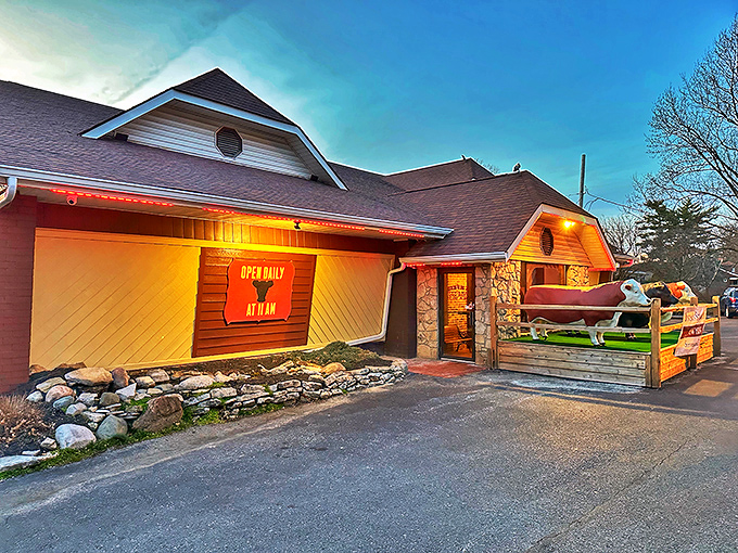 Those plastic cow sentinels aren't just for show&mdash;they're the first clue you've found a place where steak is serious business.