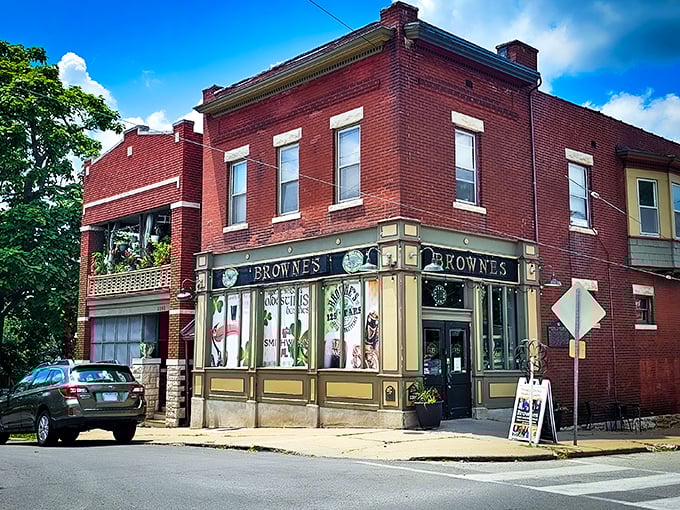 The historic brick fa&ccedil;ade of Browne's Irish Marketplace stands as a time capsule in Kansas City, where "oldest Irish business in America" isn't just a slogan&mdash;it's documented history.
