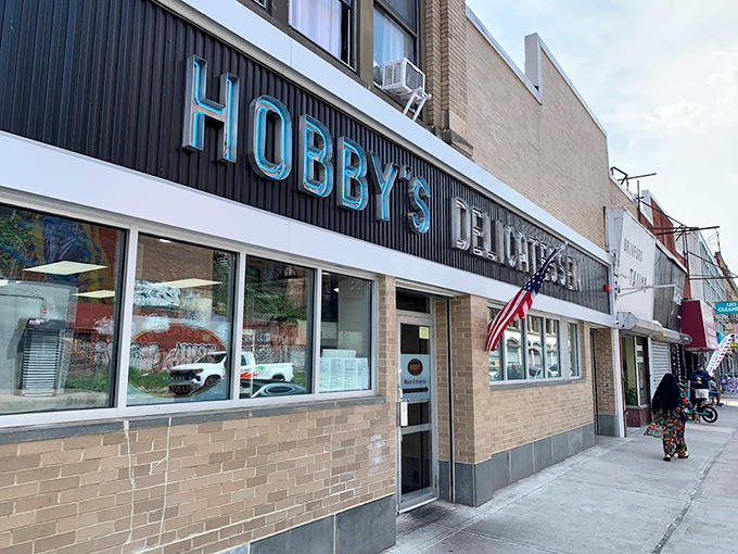 The blue neon sign of Hobby's beckons like a lighthouse for the sandwich-starved, a Newark institution that doesn't need flashy gimmicks&mdash;just great food.