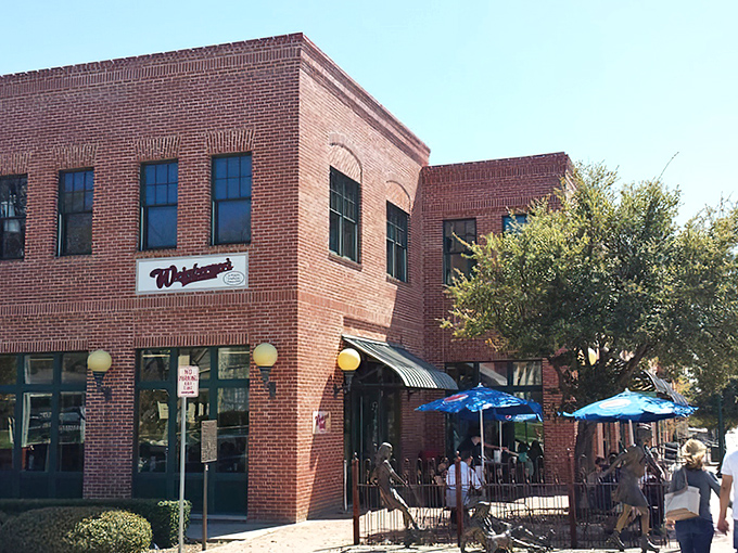 Historic brick fa&ccedil;ade that houses sandwich magic inside&mdash;like finding the Willy Wonka factory of deli meats in downtown Grapevine. 