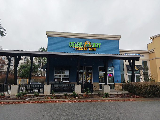 The bright blue exterior of Cheba Hut stands out like a sandwich oasis in Little Rock. "Toasted" isn't just a description&mdash;it's a promise.