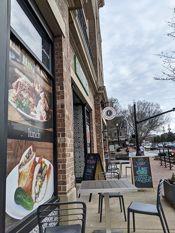 The brick fa&ccedil;ade and green accents of The Savory Gourmet Market beckon like a culinary lighthouse in Alpharetta. Simple outside, spectacular inside&mdash;just wait.