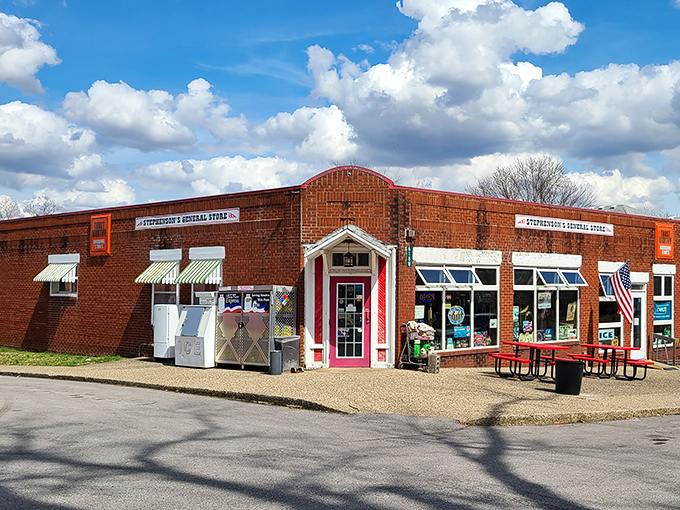 The unassuming brick exterior of Stephenson's General Store hides culinary treasures better than any fancy bistro. Red picnic tables invite you to savor your finds outdoors.