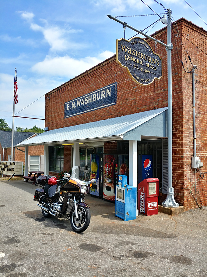 The iconic brick fa&ccedil;ade of E.N. Washburn's has stood sentinel since 1831, a time capsule of Americana waiting behind those welcoming doors.