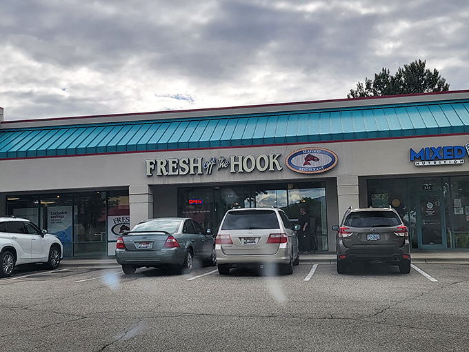 Don't let the humble strip mall exterior fool you&mdash;this seafood sanctuary with its cheerful turquoise trim houses oceanic treasures that defy Idaho's landlocked status.
