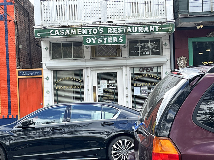 The unassuming white-tiled facade of Casamento's has been beckoning seafood lovers to Magazine Street since 1919, proof that timeless treasures don't need flashy signs.