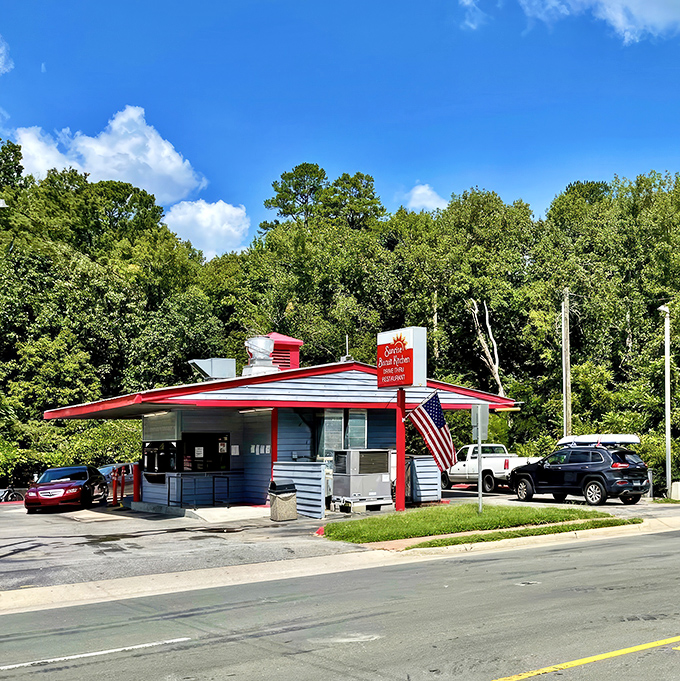 The humble blue building with its iconic red sign has been stopping Chapel Hill traffic&mdash;willingly&mdash;for decades. Southern breakfast salvation awaits. 