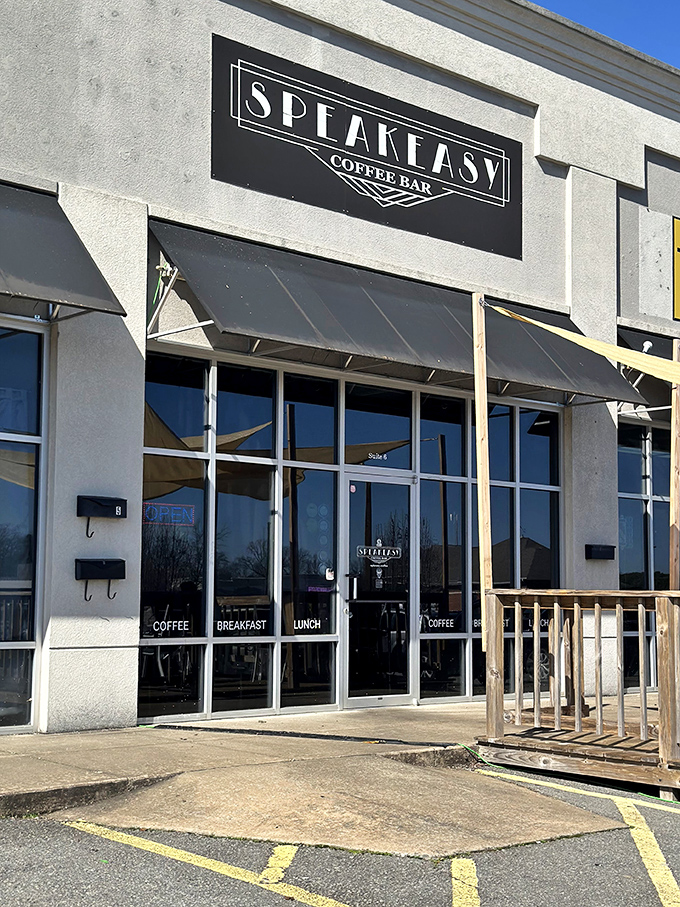 The unassuming storefront of Speakeasy Coffee Bar in Bryant hides culinary treasures within, like a delicious secret waiting to be discovered.