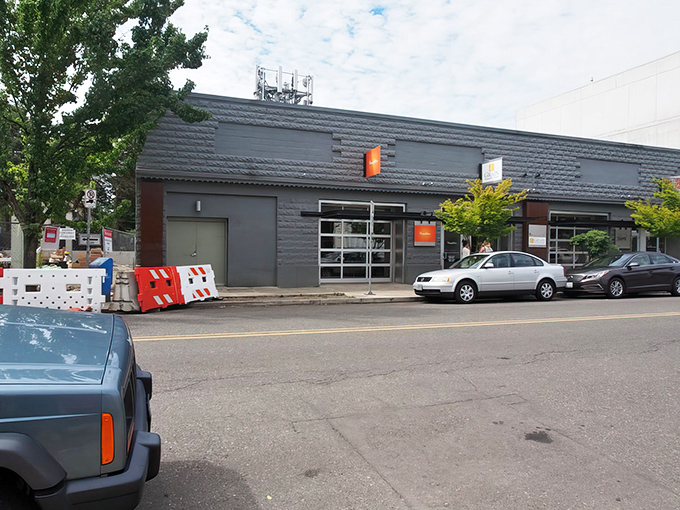 The unmistakable orange glow of Slappy Cakes stands out against Portland's gray skies like a breakfast beacon calling you home.