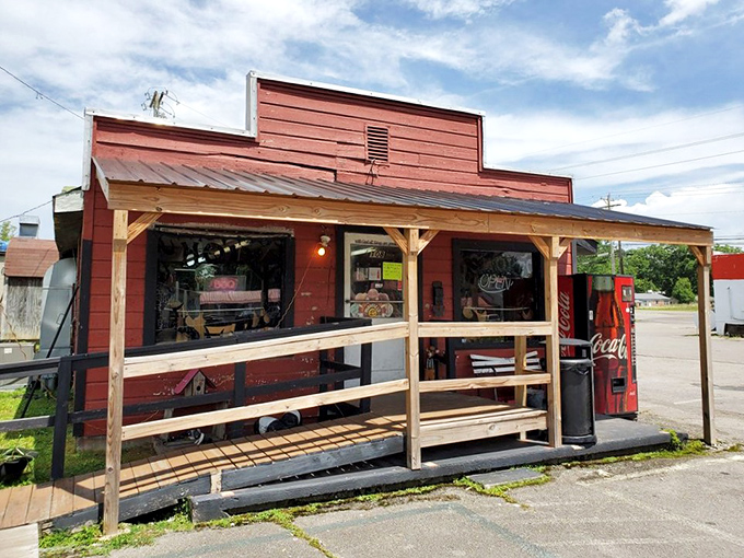 The unassuming red exterior of Holy Smokes is like a beacon for barbecue pilgrims &ndash; that vintage Coca-Cola machine isn't just decoration, it's a time machine.