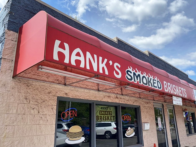 The unassuming pink building with its bright red awning is like a barbecue beacon in Indianapolis. No frills, just thrills for your taste buds.