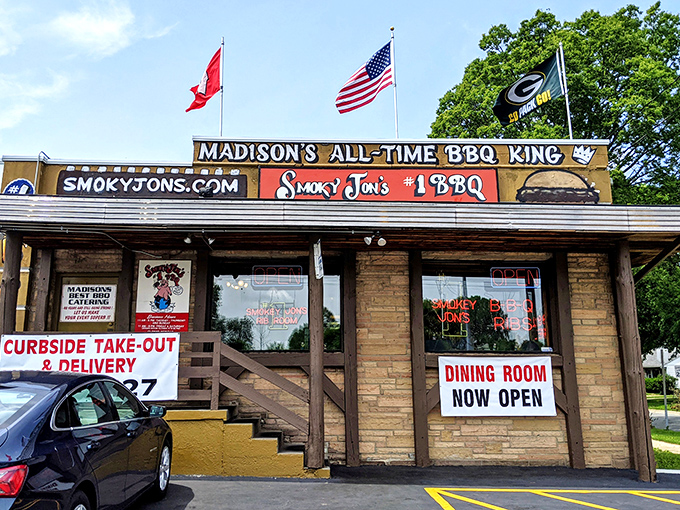 The crown jewel of Madison's barbecue scene stands proudly with its stone fa&ccedil;ade and bold proclamation&mdash;BBQ royalty that doesn't need fancy frills to prove its worth.