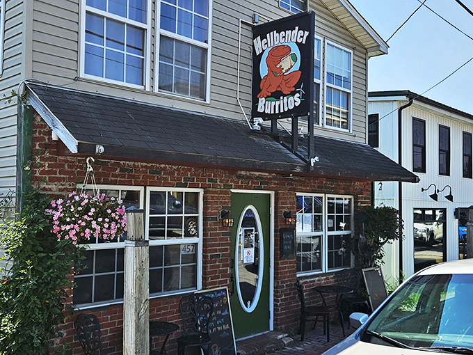 The unassuming exterior of Hellbender Burritos in Davis, WV might fool you, but locals know this brick-fronted treasure is where culinary magic happens.