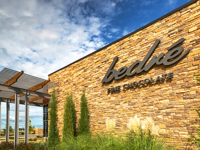 The stone fortress of sweetness beckons from the Oklahoma prairie, promising chocolate treasures within its stylish walls.