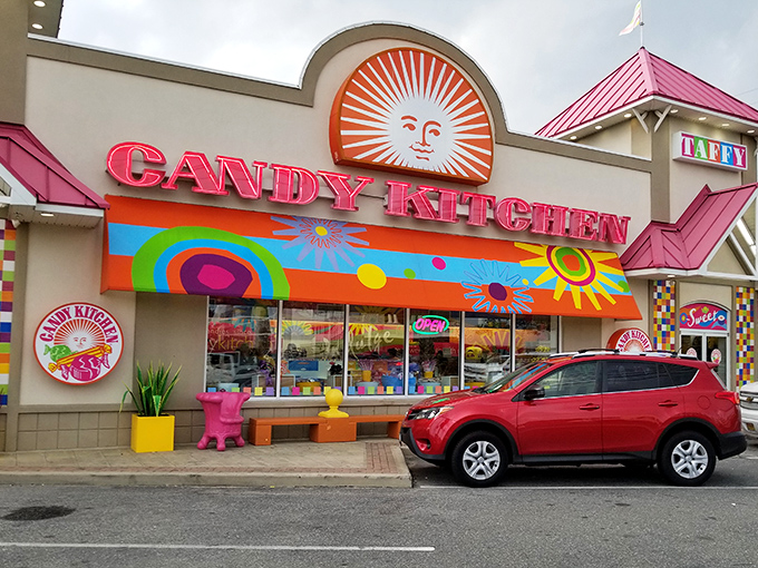 The iconic sun logo and rainbow awning of Candy Kitchen isn't just a storefront&mdash;it's the gateway to your inner child's wildest dreams.