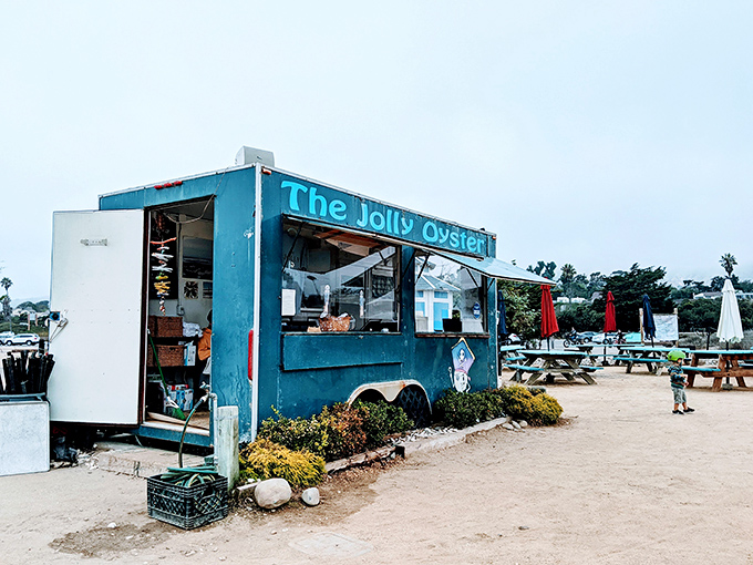 The blue shack that launched a thousand cravings. This unassuming seafood haven on Ventura's shoreline proves paradise doesn't need fancy architecture.