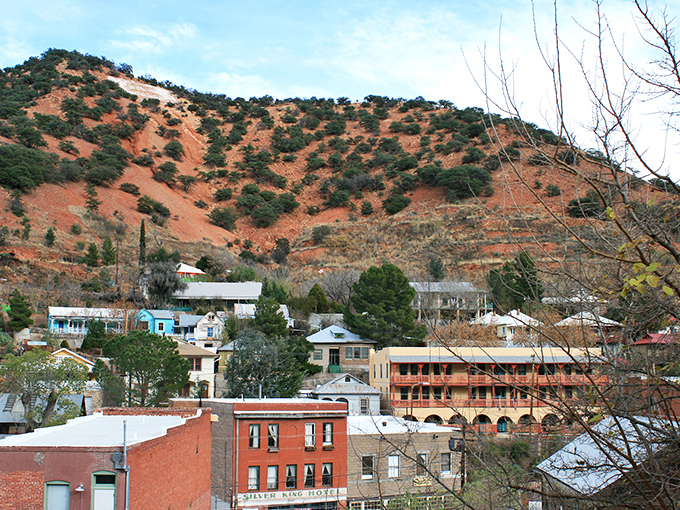 Main Street Bisbee looks like a movie set where the Wild West met Victorian architecture and decided to throw a block party together.