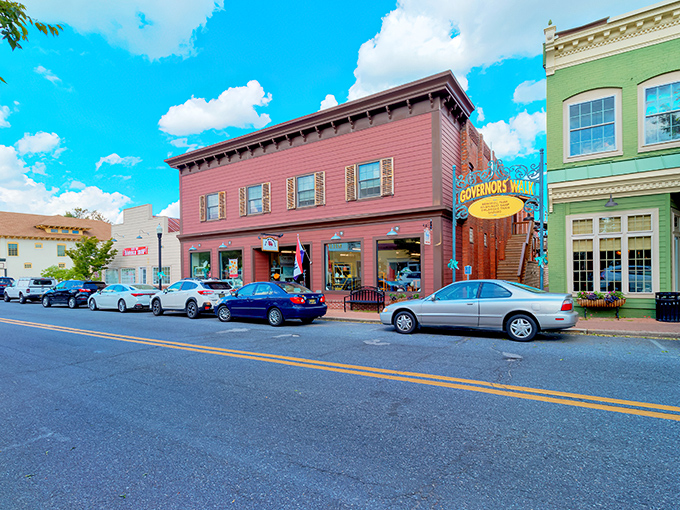 Union Street's historic charm unfolds like a storybook, where brick buildings and leafy trees create the perfect small-town tableau.
