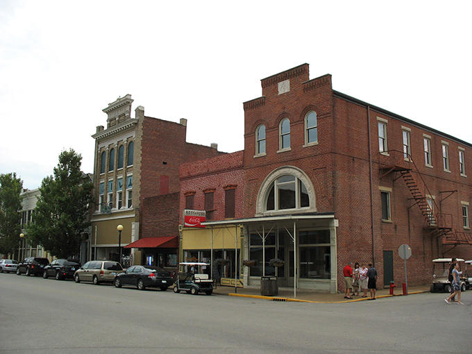 Historic brick buildings line New Harmony's streets, where 19th-century architecture meets small-town charm. The past isn't just preserved here&mdash;it's still doing business.