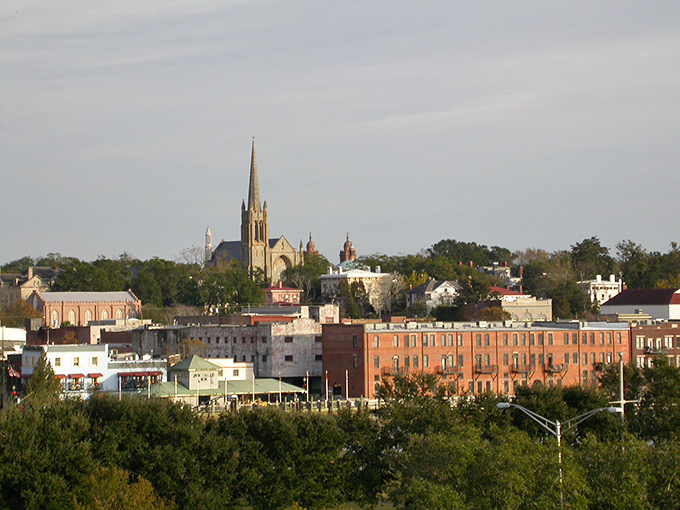 Wilmington's historic downtown showcases its architectural splendor, where stately columns and brick facades tell stories of a bygone era.