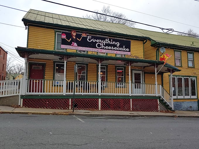 The sunshine-yellow exterior of Everything Cheesecake beckons like a dessert-filled lighthouse for sugar-seeking sailors in Martinsburg.