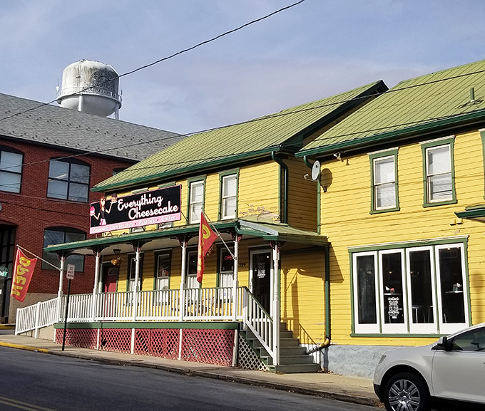 The sunshine-yellow exterior of Everything Cheesecake beckons like a dessert-filled lighthouse for sugar-seeking sailors in Martinsburg.