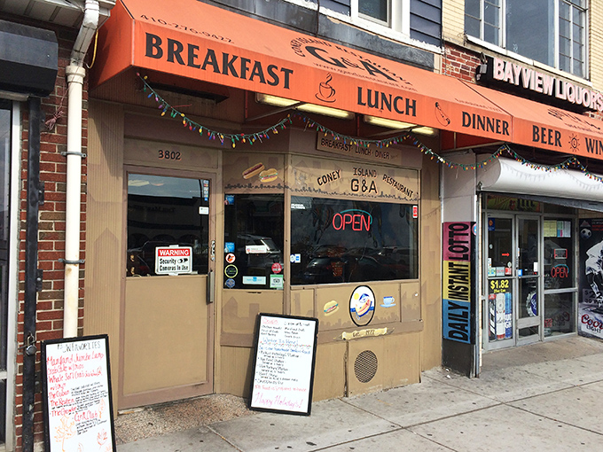 The unassuming storefront that launched a thousand cravings. G&A's orange awning has been beckoning hungry Marylanders to Philadelphia Road since 1927.