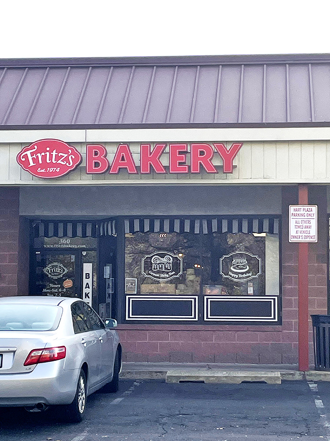 The iconic red Fritz's Bakery sign has been a beacon of baked goodness in Langhorne since 1974, promising carb-laden happiness to all who enter.