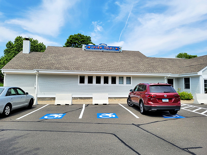 The classic white clapboard exterior of Lenny & Joe's stands like a beacon for seafood lovers&mdash;New England architecture that practically whispers "fresh catch inside."