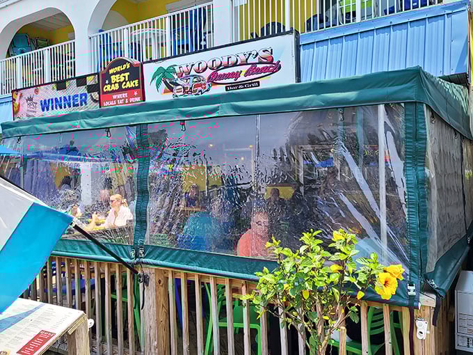 The unassuming blue awning of Woody's might not scream "food destination," but locals know this Dewey Beach treasure houses crab cake royalty.