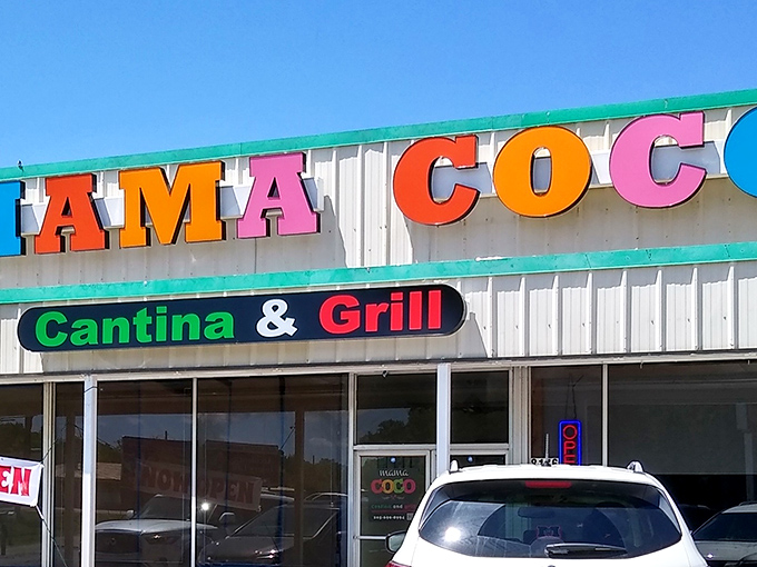 Mama Coco's rainbow-colored sign is like a beacon of culinary hope on Calera's horizon. Those vibrant letters practically promise flavor fireworks inside.