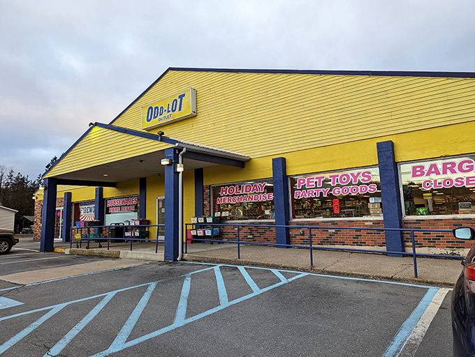 That unmistakable canary-yellow façade isn't just a building—it's a beacon of bargain possibilities calling to your wallet from Route 611.