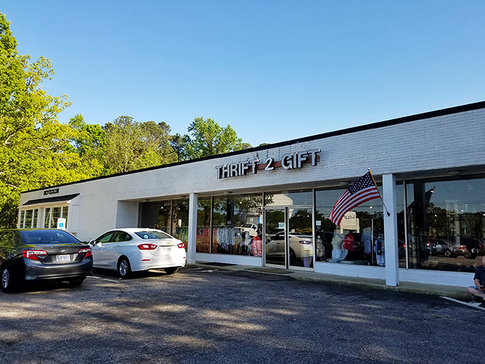 The unassuming white brick exterior of Thrift2Gift belies the wonderland of treasures waiting inside this Cary landmark.