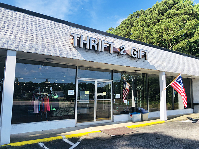 The unassuming white brick exterior of Thrift2Gift belies the wonderland of treasures waiting inside this Cary landmark.