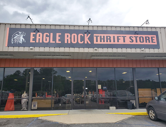 The bold eagle logo and striking signage welcome treasure hunters to this unassuming Attalla landmark. Behind these doors, bargain paradise awaits.