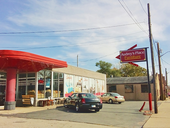 "Purveyors of Fine Junk" isn't just a slogan&mdash;it's a promise painted boldly on Audrey's brick facade, beckoning treasure hunters from miles around.