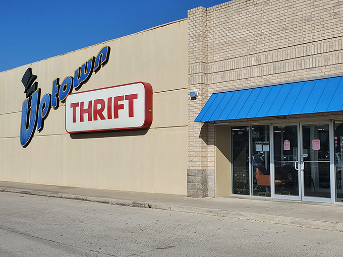 Welcome to the mothership of secondhand treasures! Uptown Thrift's unassuming exterior belies a universe of bargains waiting to be discovered inside.
