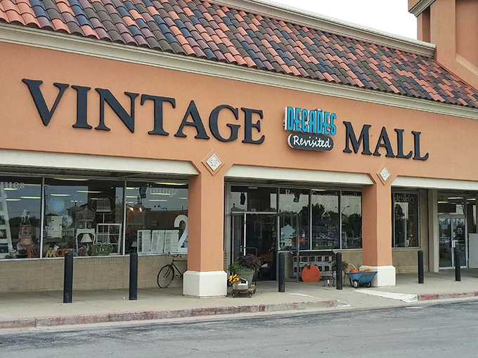 With its Spanish-inspired roof and stately clock tower, Decades Revisited looks less like a vintage mall and more like a time machine disguised as a building.