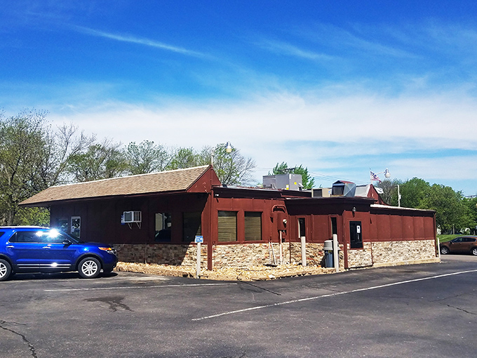 The unassuming exterior of Blazers Restaurant stands like a culinary sentinel in Gardner, promising delicious treasures within for those wise enough to stop.