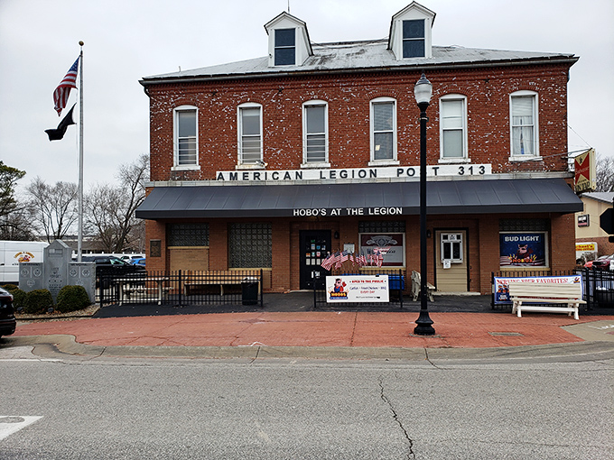 The unassuming brick fa&ccedil;ade of Hobos at the Legion might not scream "culinary destination," but those American flags hint at the patriotic spirit inside.