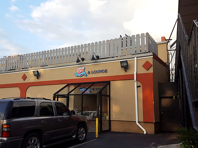The unassuming exterior of G&M Restaurant hides culinary treasures within, like a delicious secret waiting behind that distinctive blue shield logo.