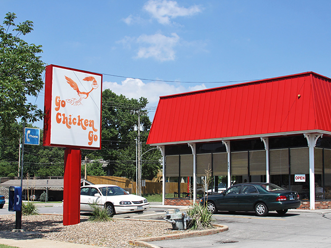 The bright red roof and iconic flying chicken logo &ndash; Kansas City's bat signal for those in desperate need of crispy salvation.