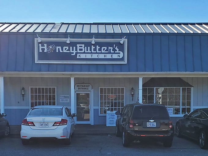 The blue-roofed treasure hunt begins! Honey Butter's Kitchen's modest exterior hides culinary greatness, like finding a Michelin star in your neighbor's garage.