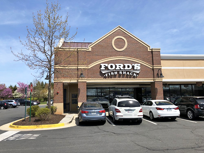 Ford's brick facade stands like a lighthouse for seafood lovers, beckoning hungry travelers with the promise of coastal treasures in suburban Ashburn.