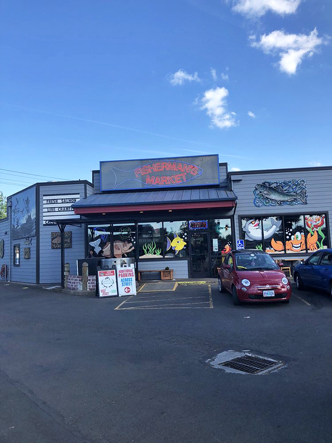 The unassuming exterior of Fisherman's Market belies the seafood treasures within. Like all great food discoveries, it's what's inside that counts.
